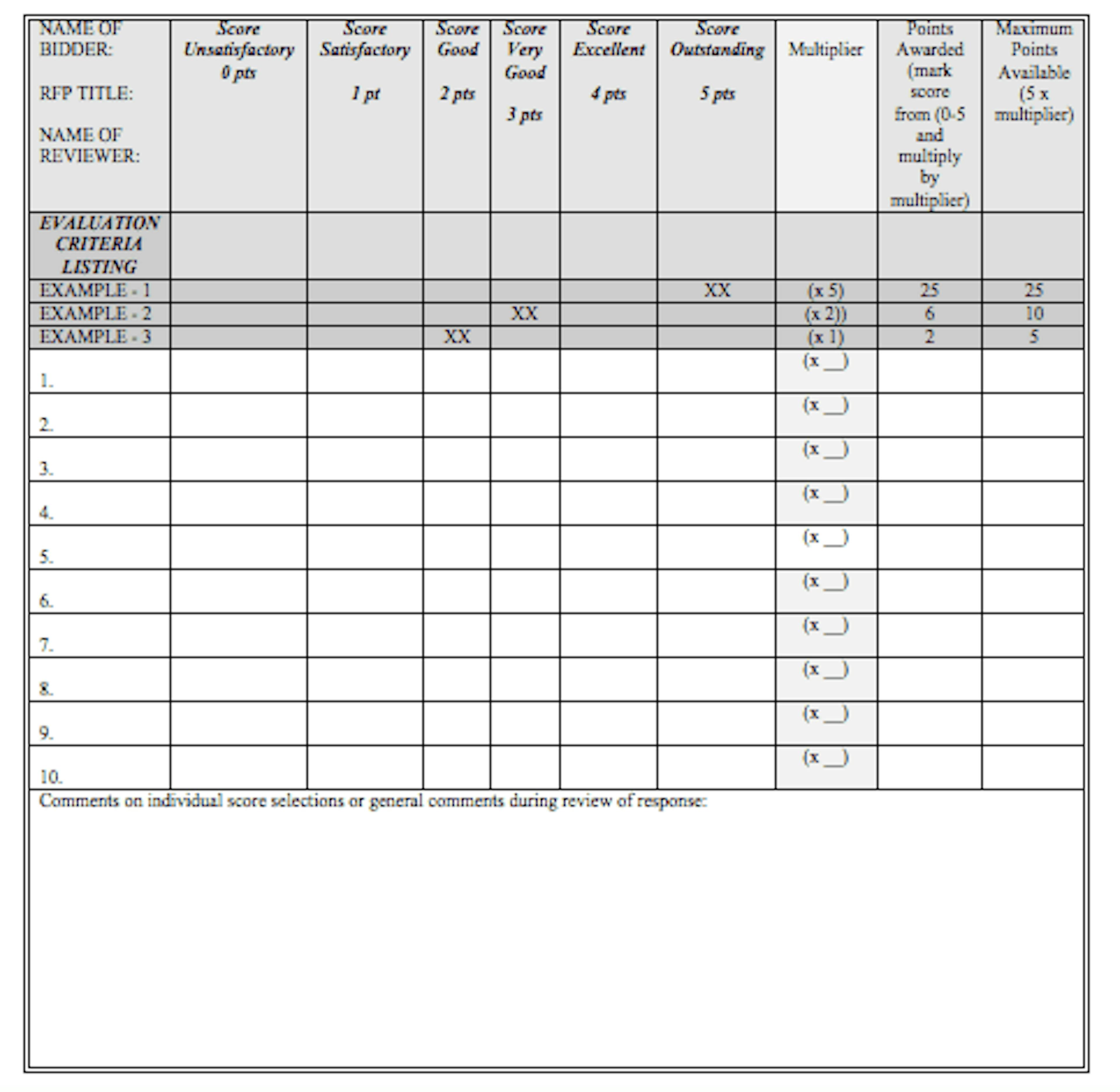 The Easy Way to Do RFP Scoring: Templates, Examples,... - Responsive