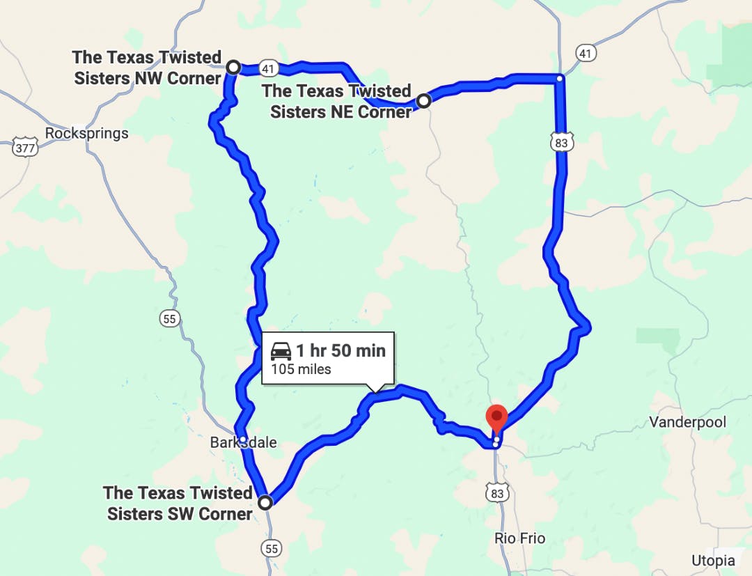 The Twisted Sisters Texas | Ranch Road 335, 336, 337 Guide