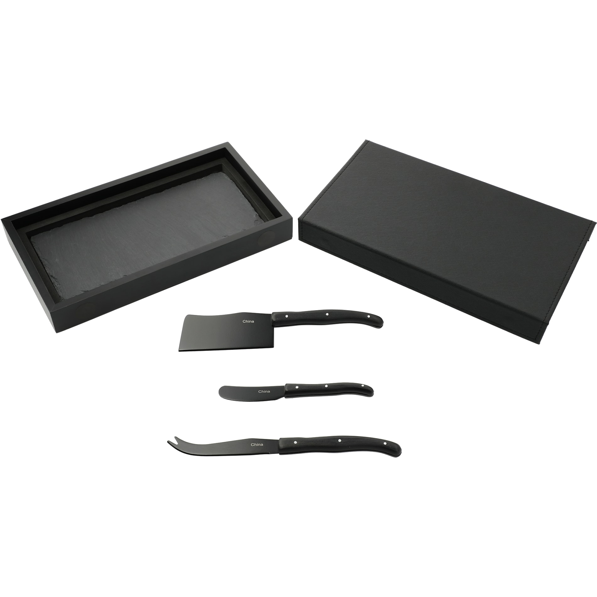 Custom Modena Black Cheese & Serving Set | Design Online