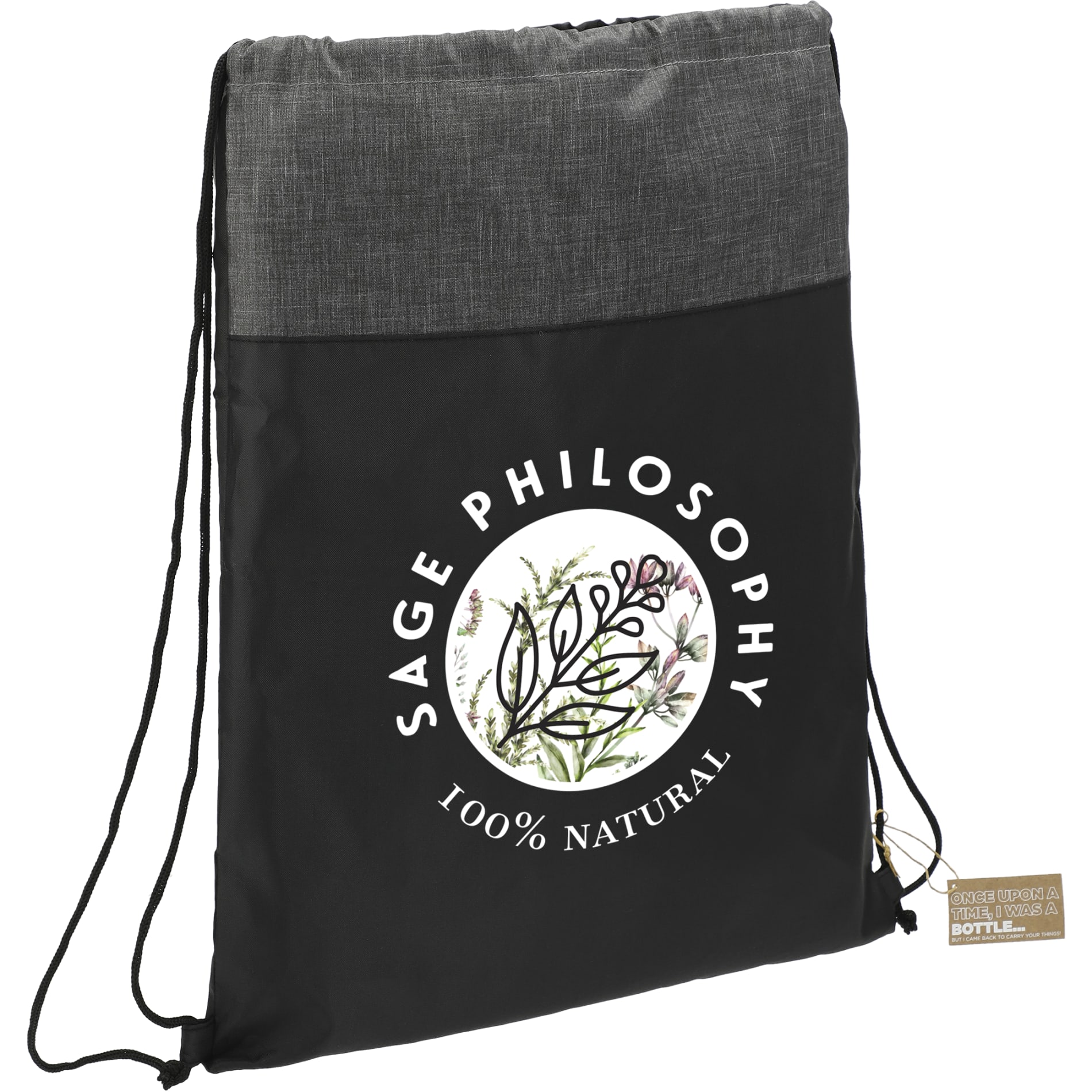Custom Ash Recycled Drawstring Bag | Design Online