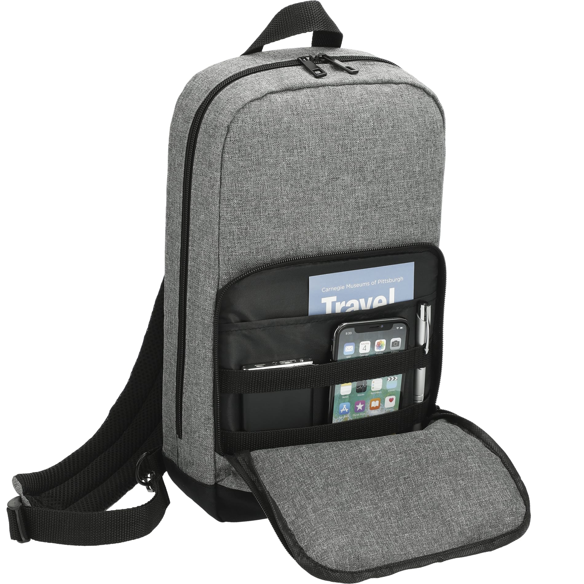 Custom Graphite Deluxe Recycled Sling Backpack | Design Online