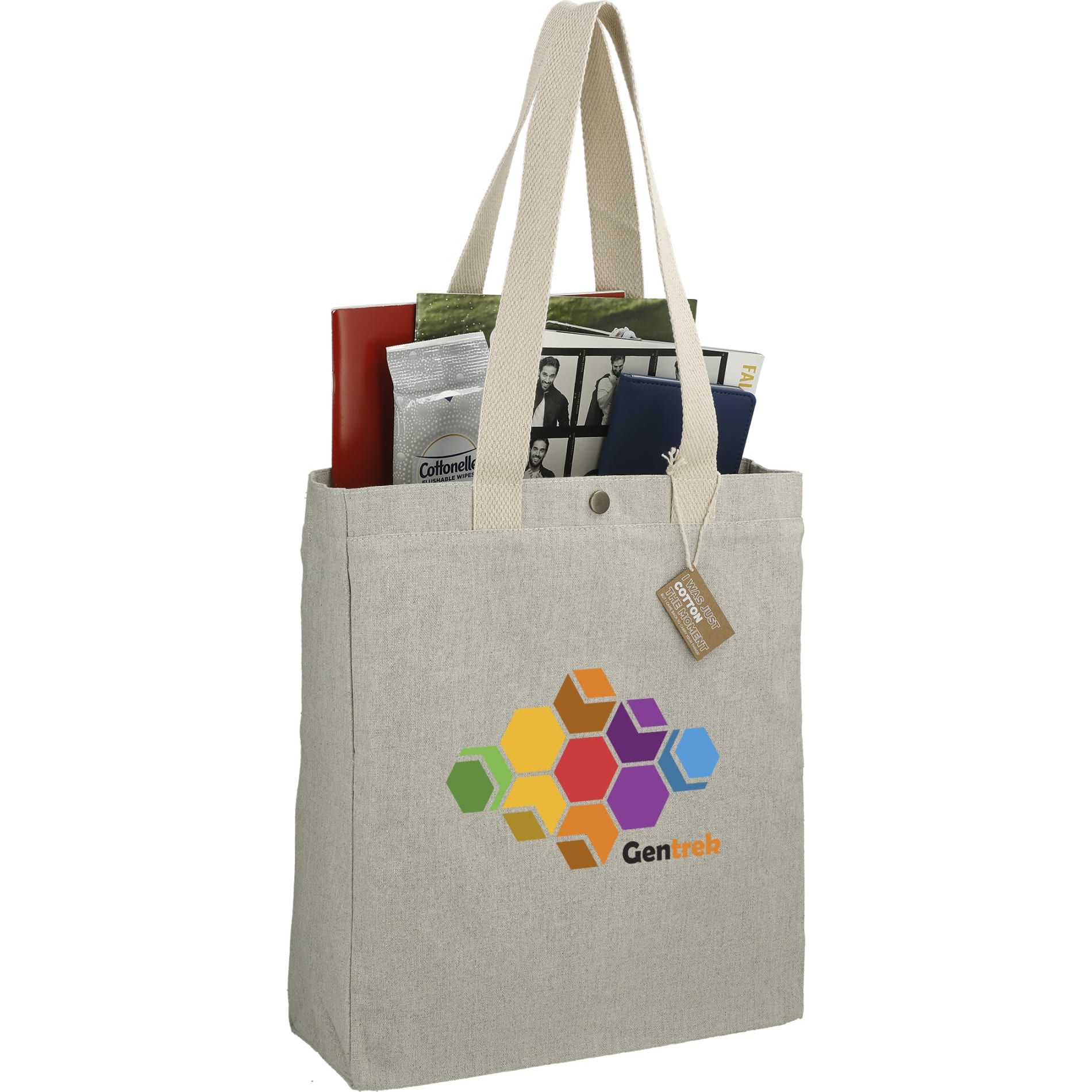 Custom Repose 10oz Recycled Cotton Box Tote w/Snap | Design Online