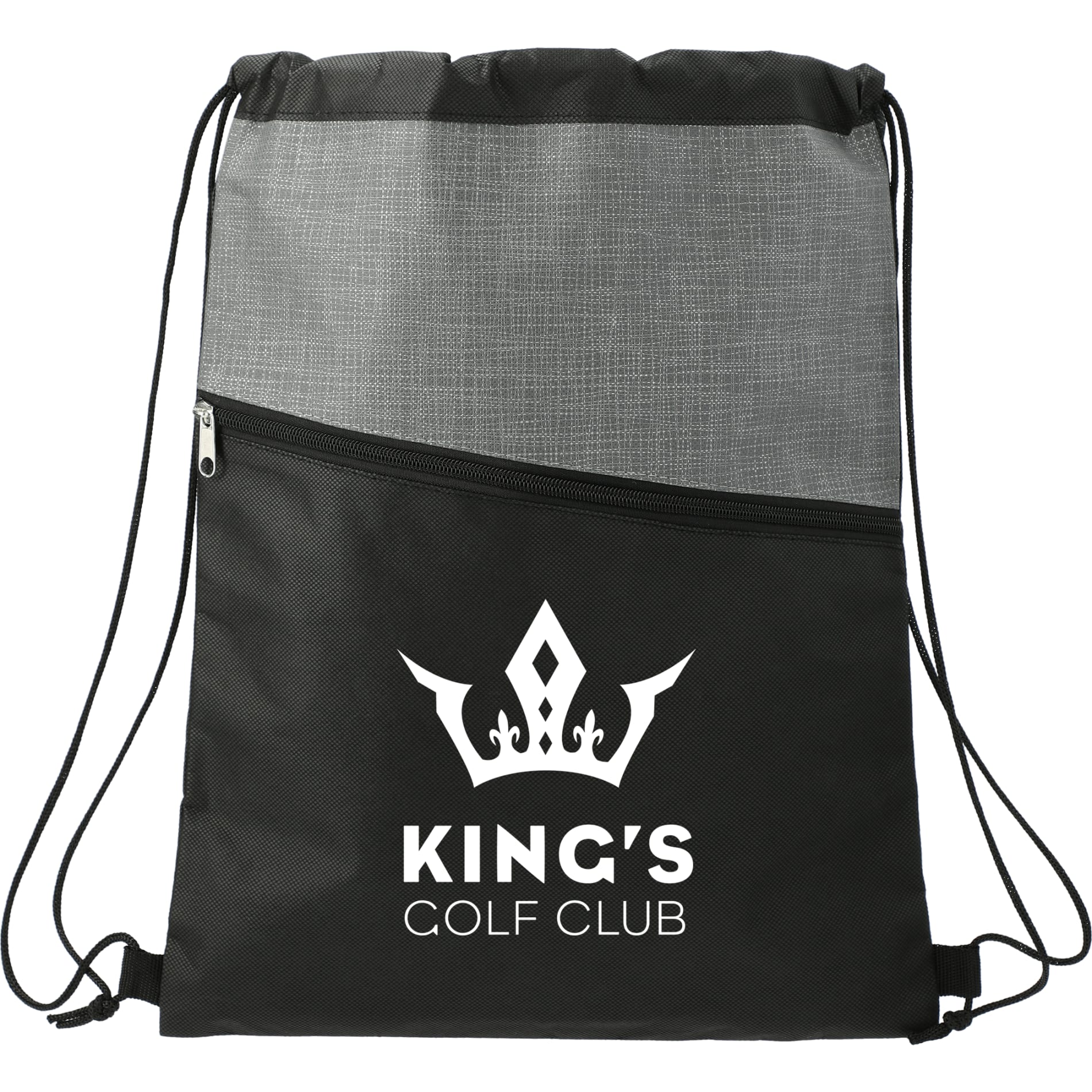 Custom Cross Weave Zippered Drawstring Bag | Design Online