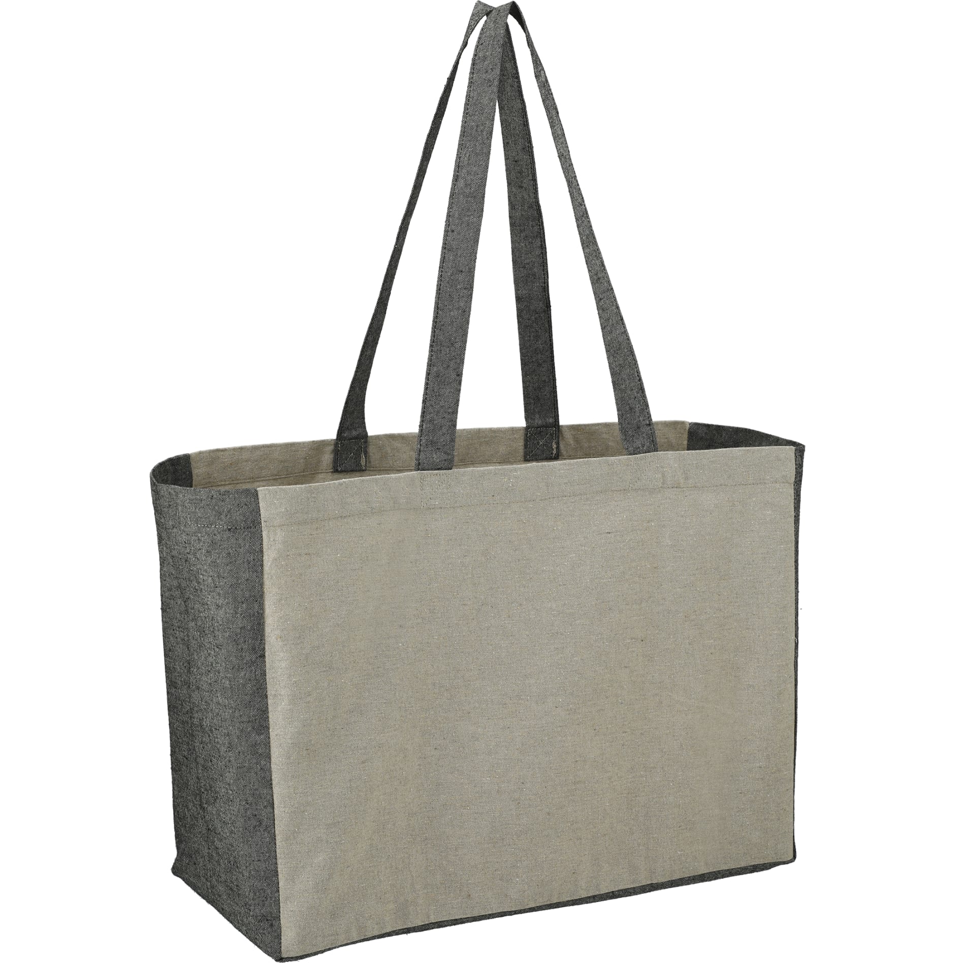 Custom Recycled Cotton Contrast Side Shopper Tote | Design Online