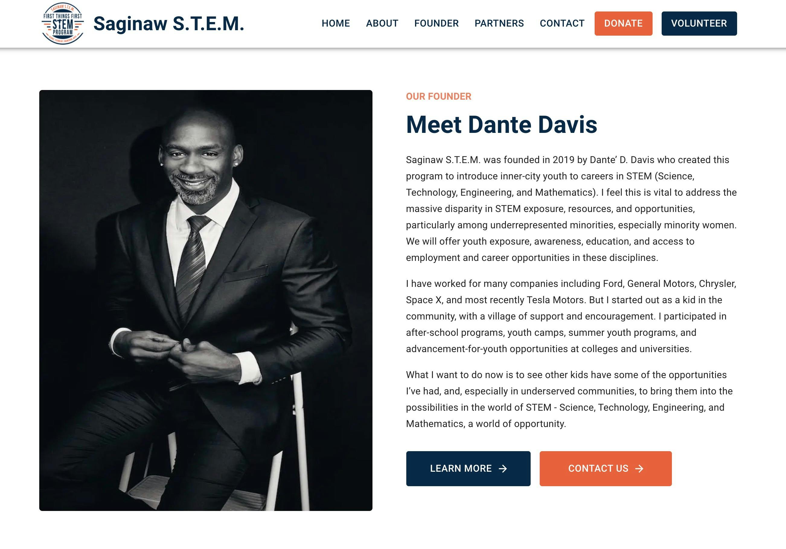 Dante' D. Davis - Founder | Saginaw S.T.E.M.