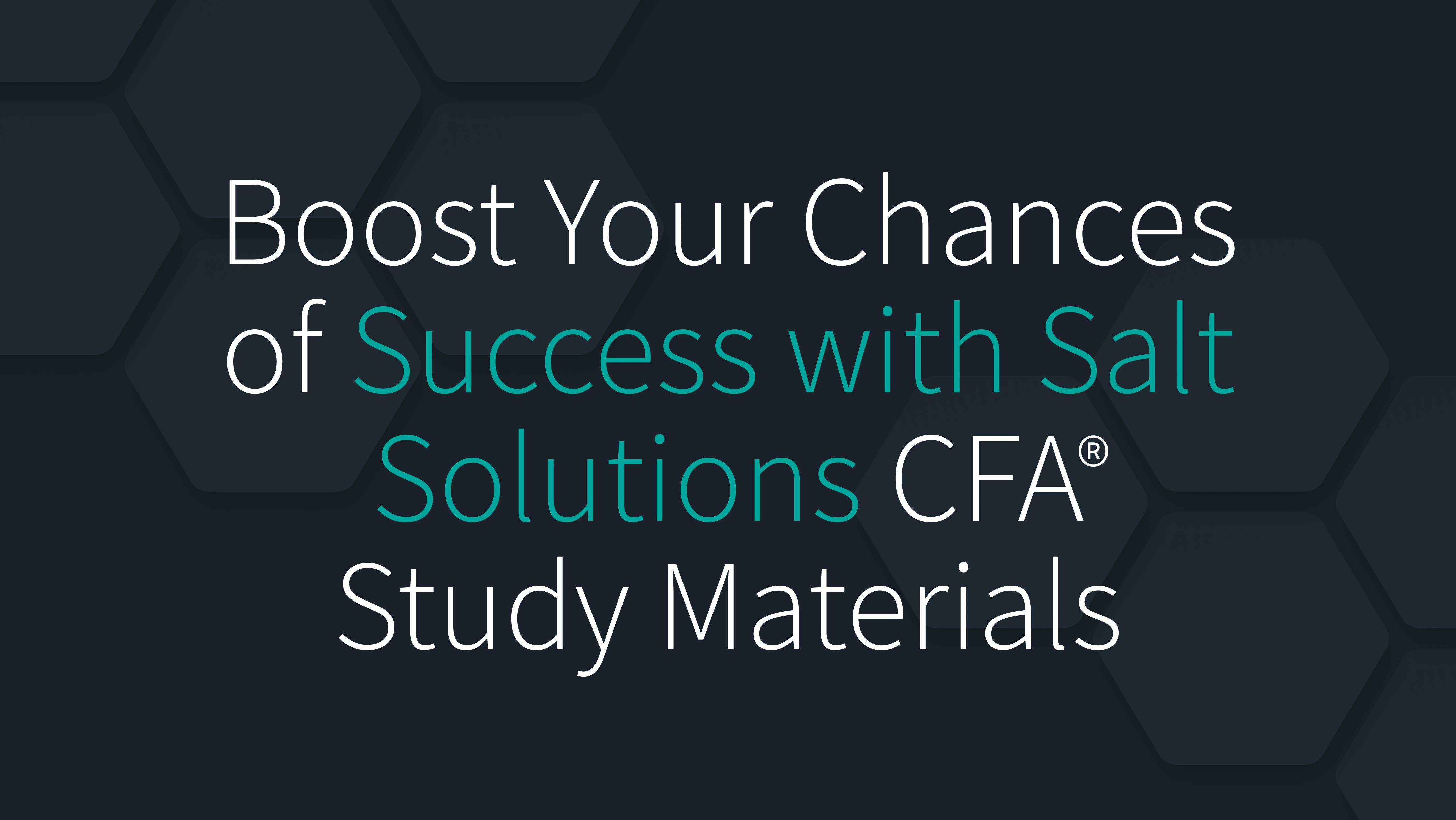 CFA Thought Leadership : Salt Solutions CFA® Study Prep