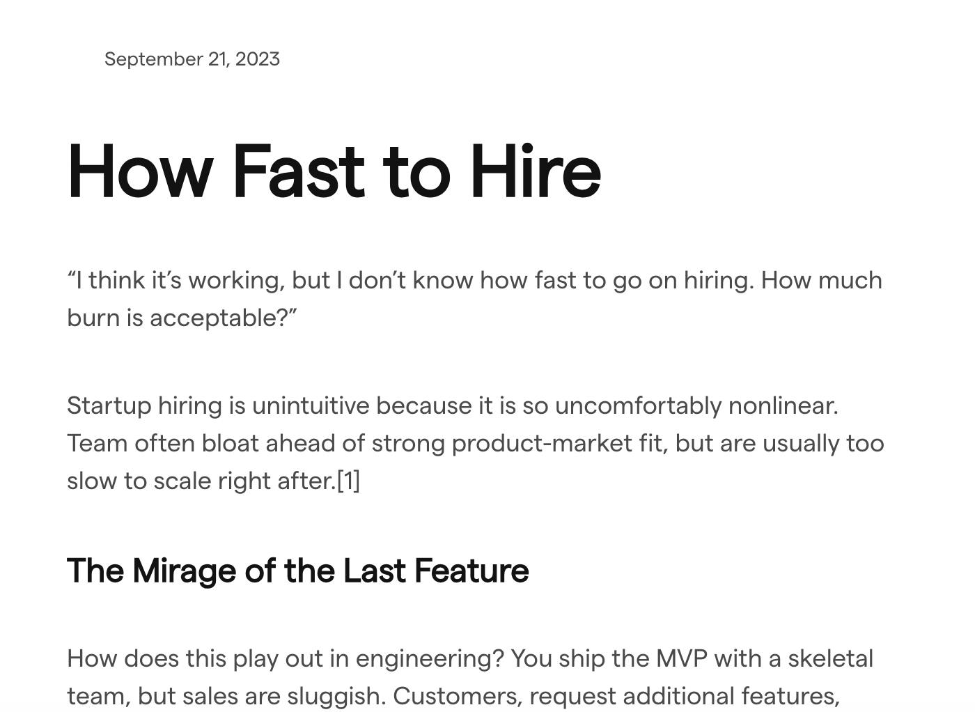 How Fast to Hire
