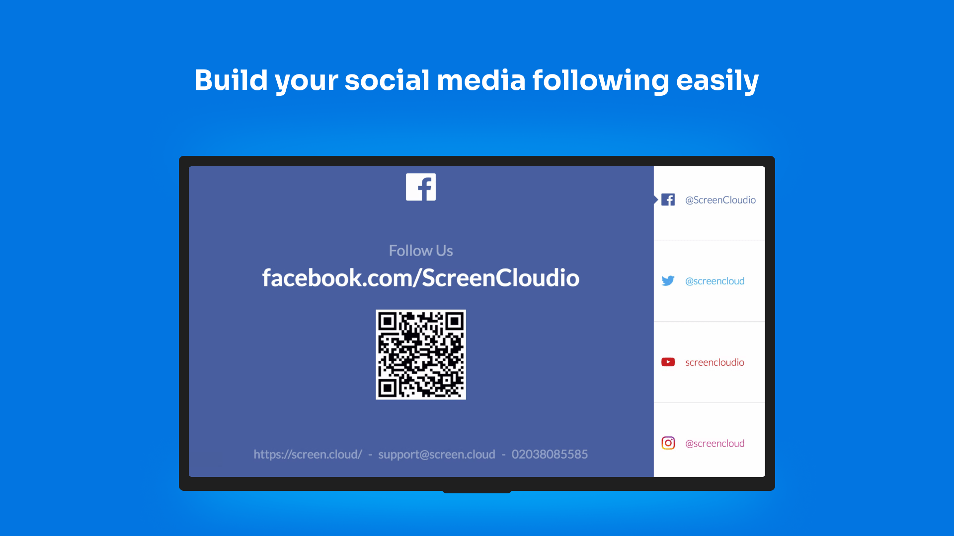 Follow Us - Digital Signage App - ScreenCloud