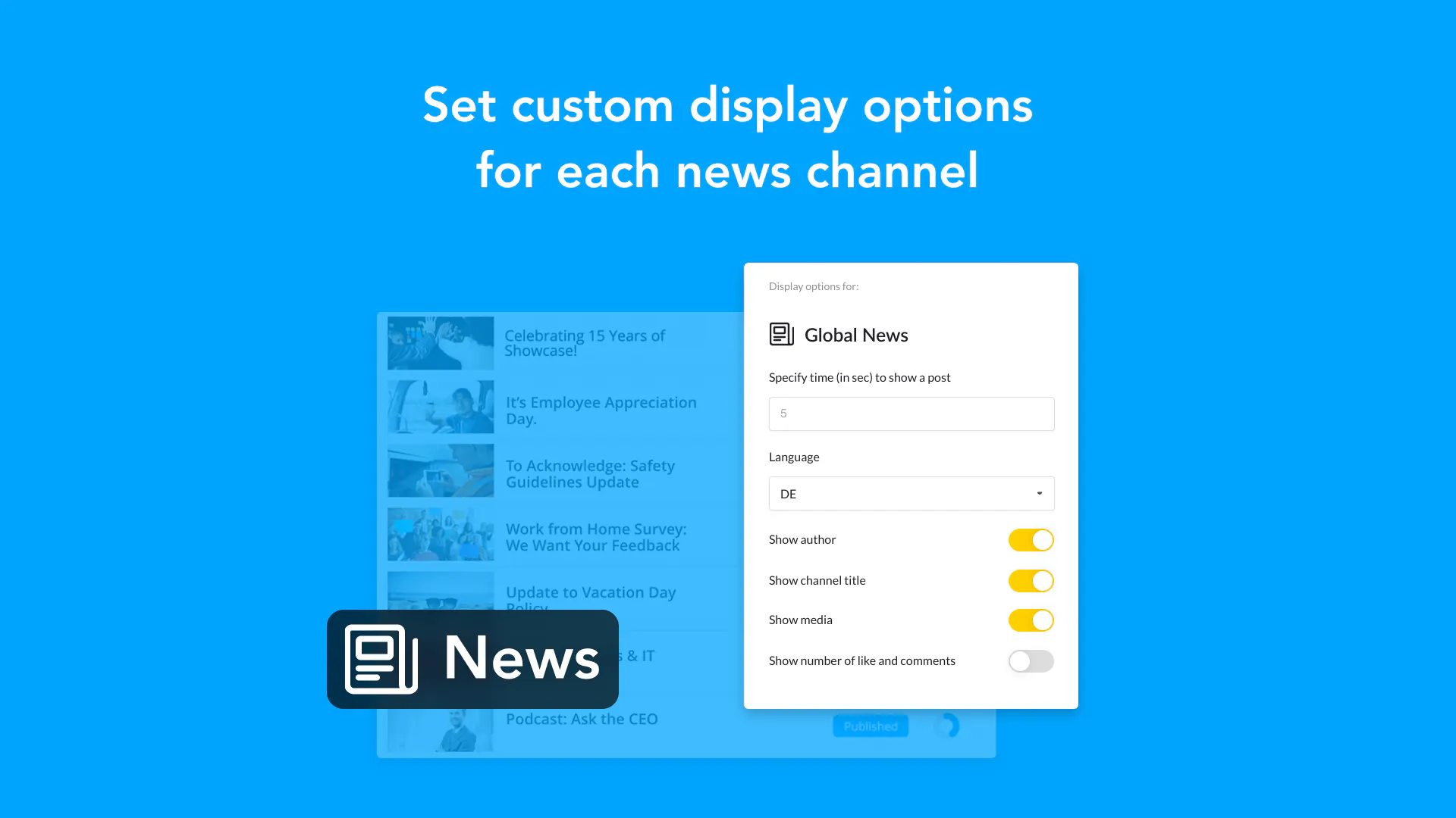 Staffbase News - Digital Signage App - ScreenCloud