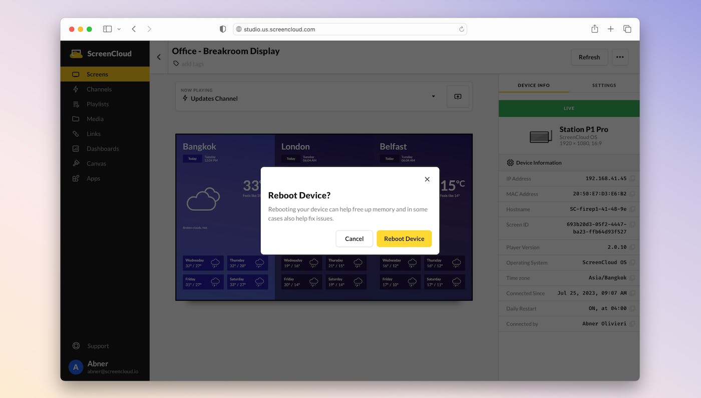 7 New Player and ScreenCloud OS Capabilities in Studio and the RDM Console - ScreenCloud