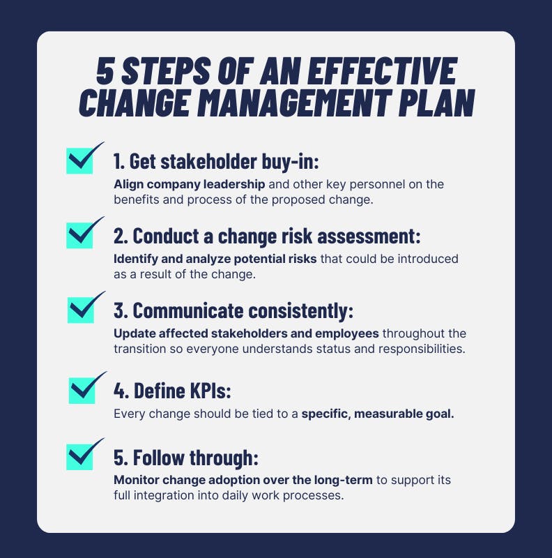 What is a Change Management Process? + Template | Secureframe | Secureframe