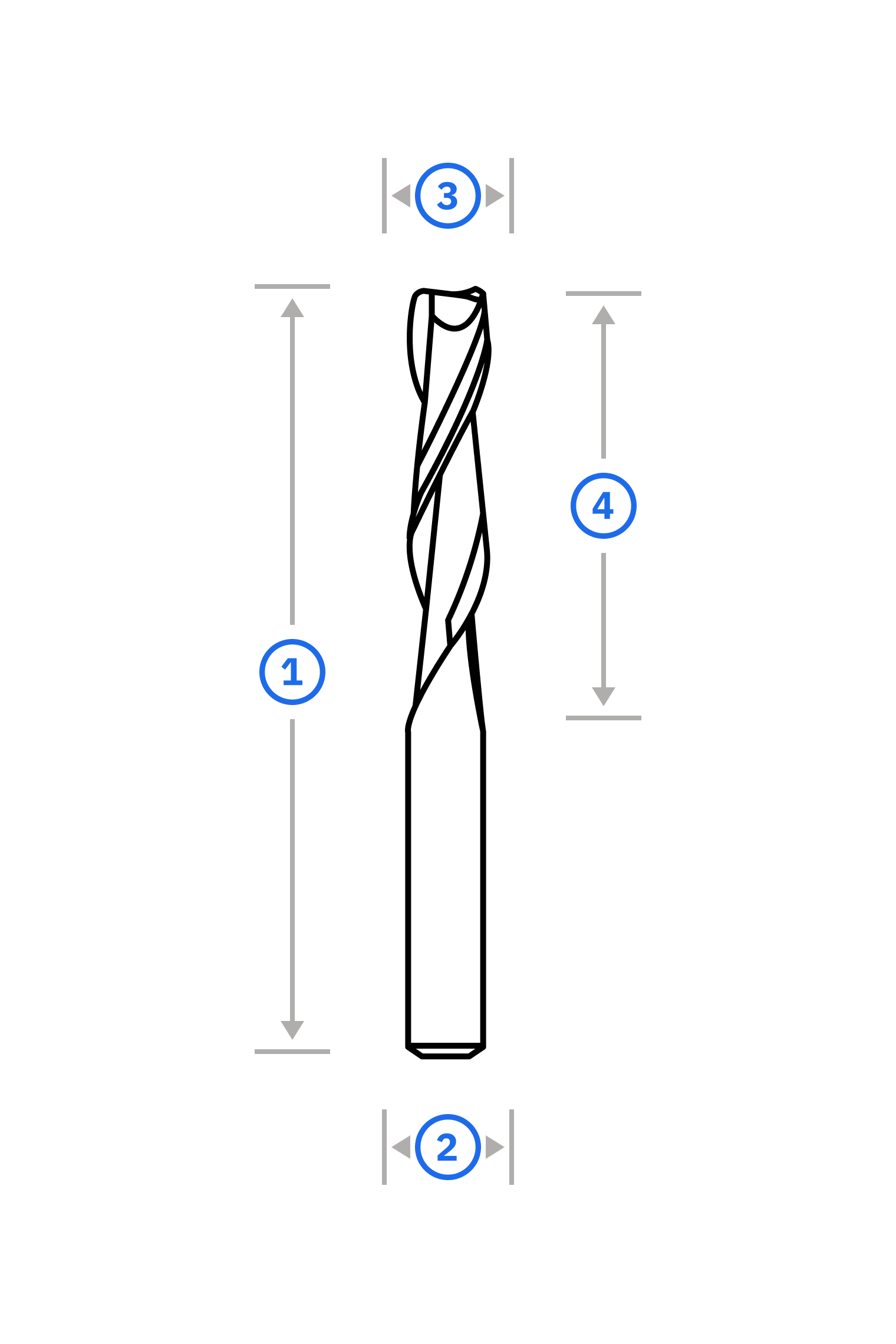 ¼” X 1” Up-Spiral Flat Router Bit | Shaper Store