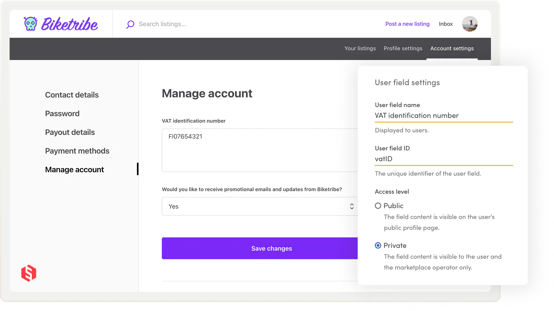 New in Sharetribe | Private user fields