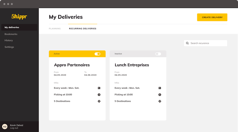 Shippr | Livraisons le jour même pour les professionnels