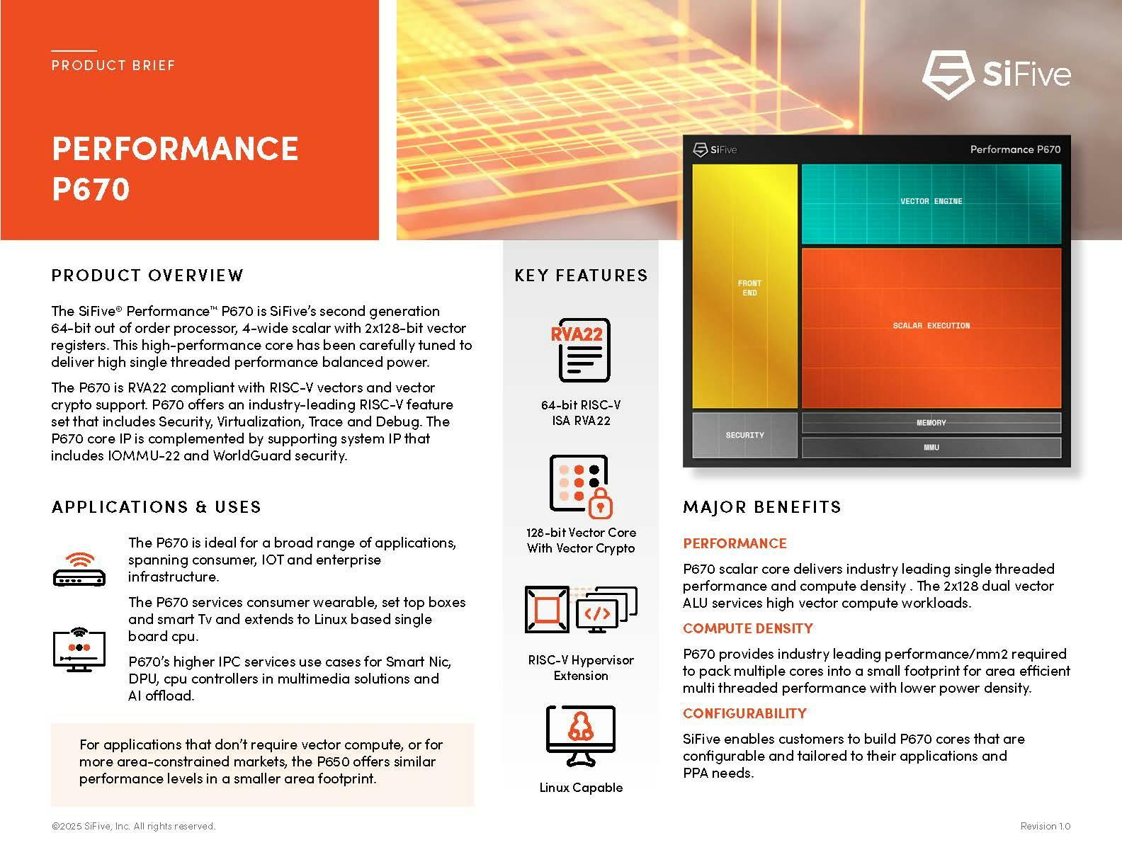 SiFive Performance™ P600 Series