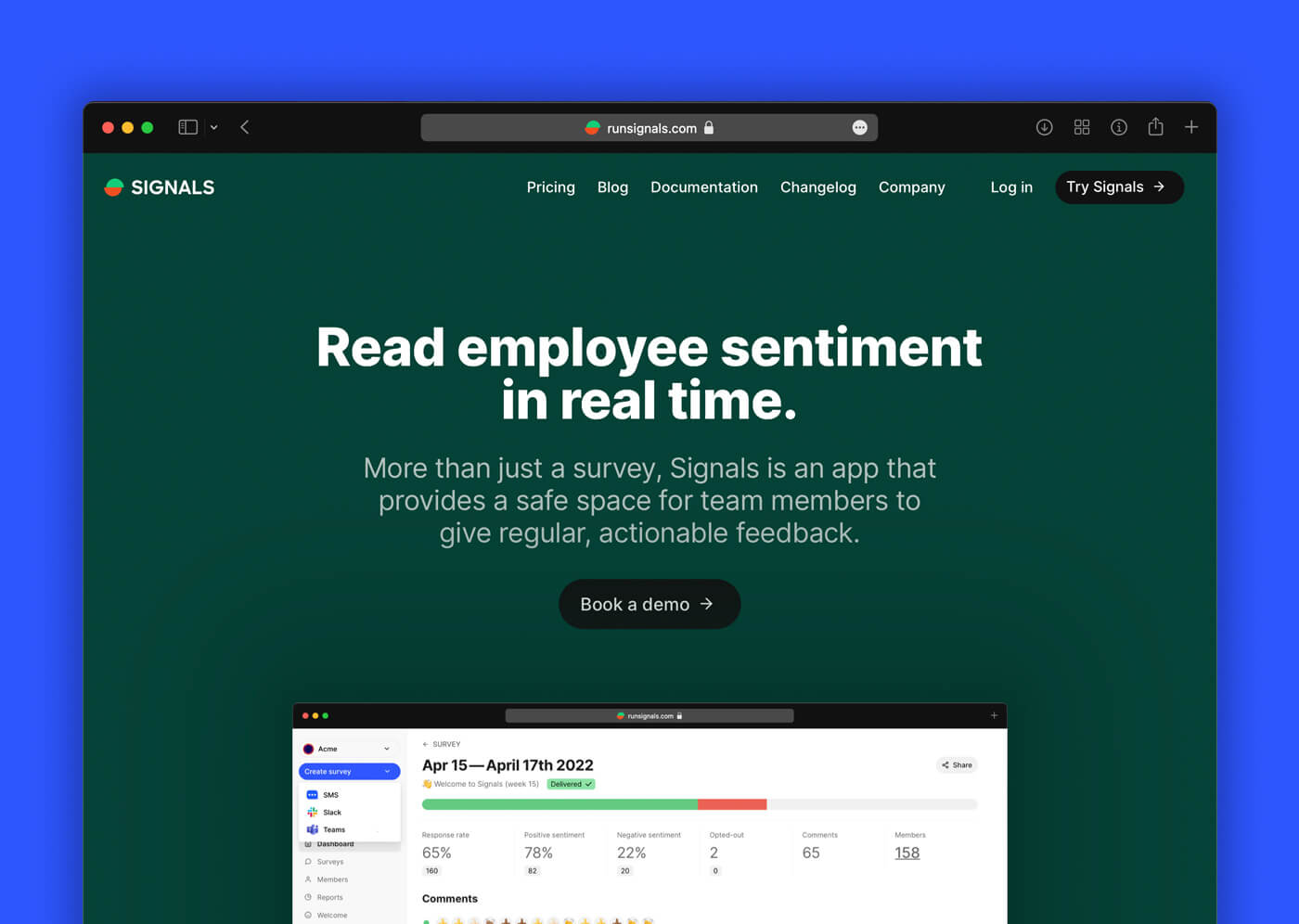Signals - Read employee sentiment in real time