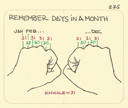 Remember days in a month: the Knuckles Trick - Sketchplanations