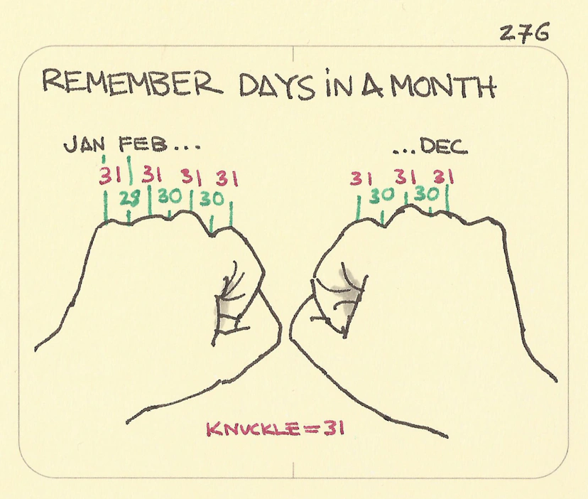 Remember days in a month: the Knuckles Trick - Sketchplanations