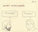 Accept compliments - Sketchplanations