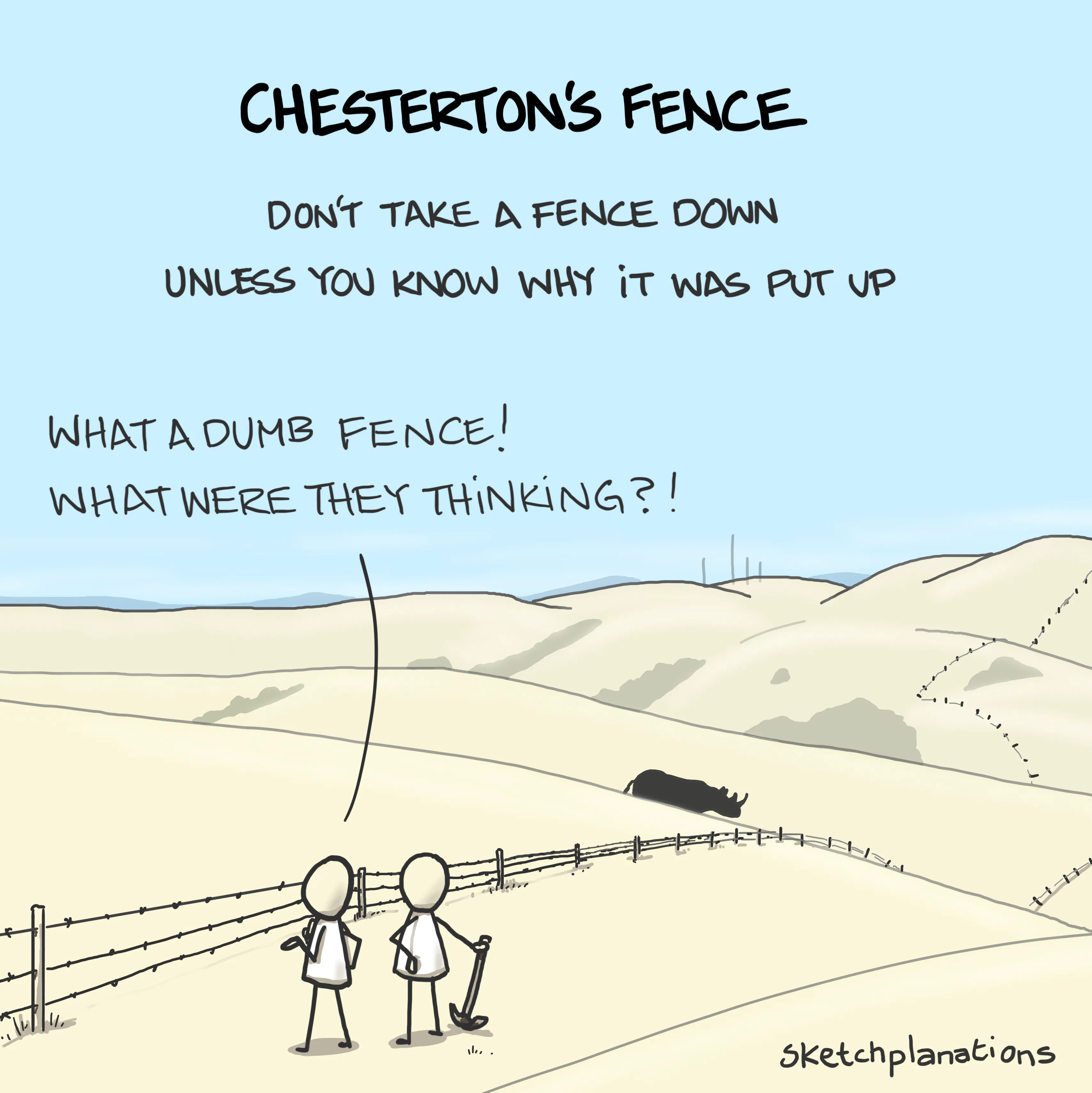 Chesterton s Fence Sketchplanations Chesterton s Fence Sketchplanations