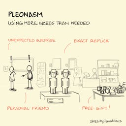 Pleonasm - Sketchplanations