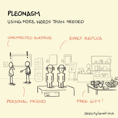 Pleonasm - Sketchplanations