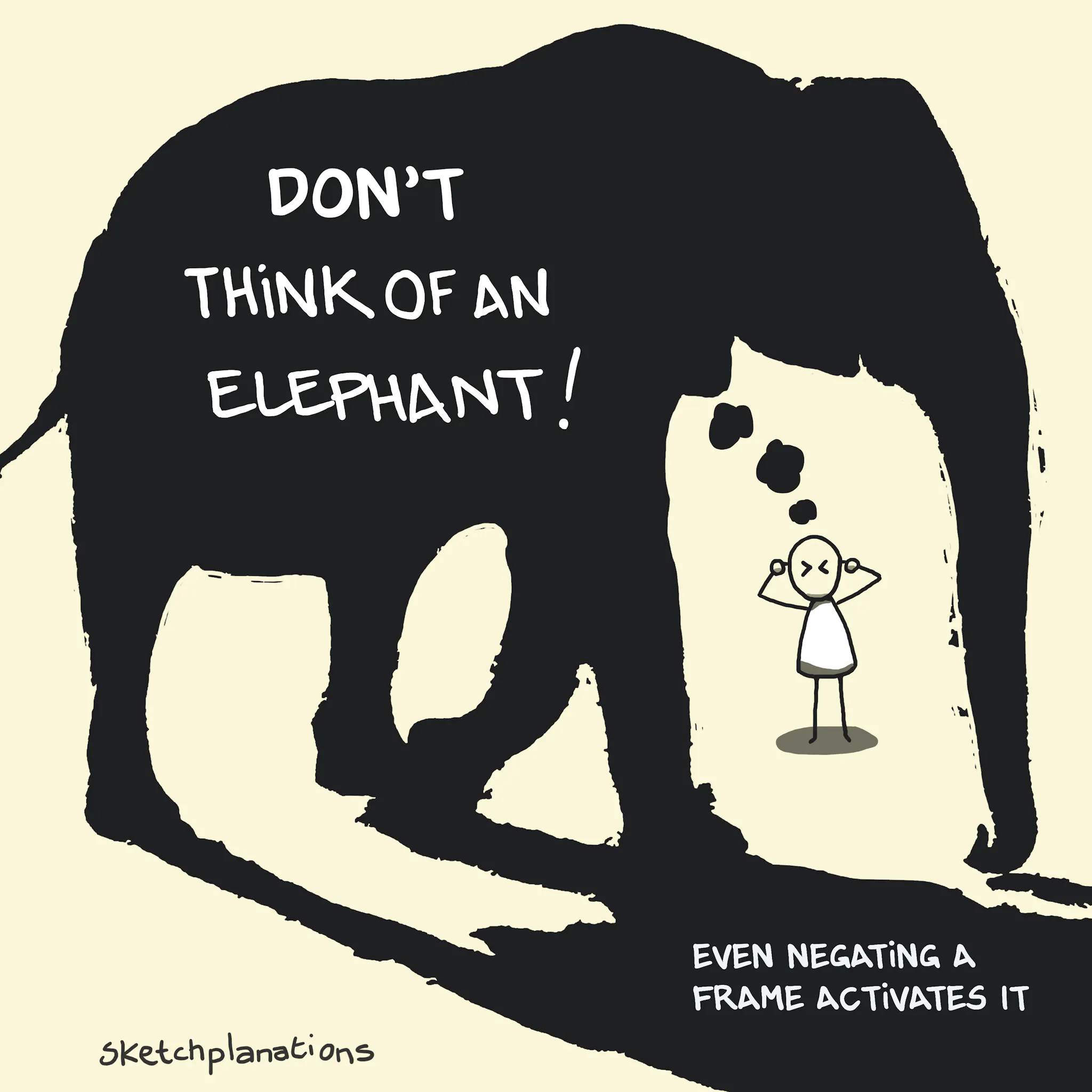 Don't Think of an Elephant - Sketchplanations