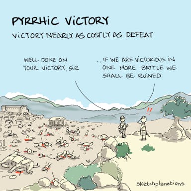 Pyrrhic victory - Sketchplanations