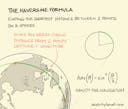 The haversine formula - Sketchplanations