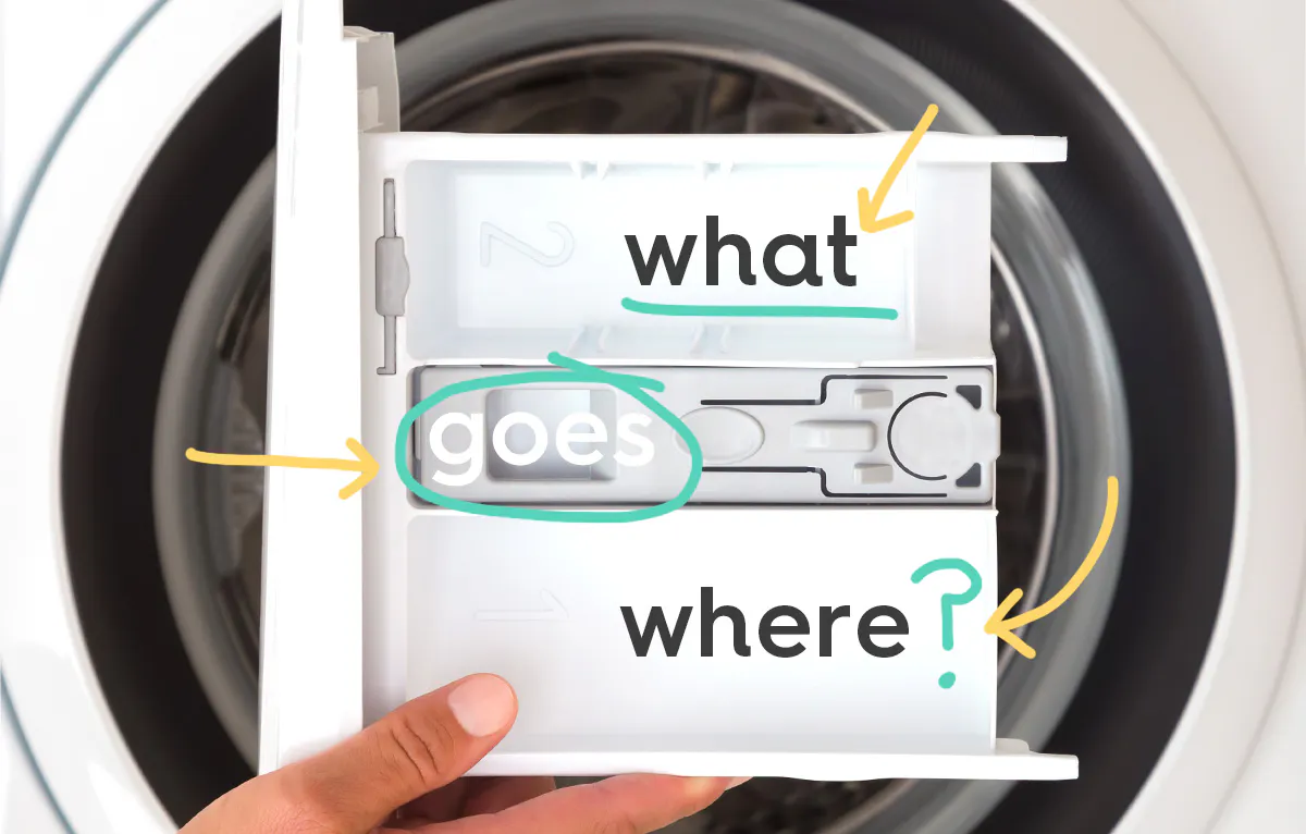 What are the 3 Sections for in a Washing Machine Drawer?