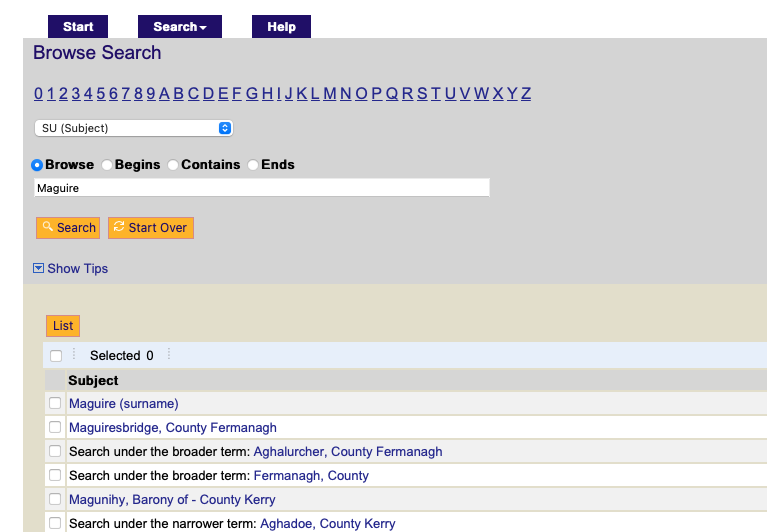 Library catalogue
