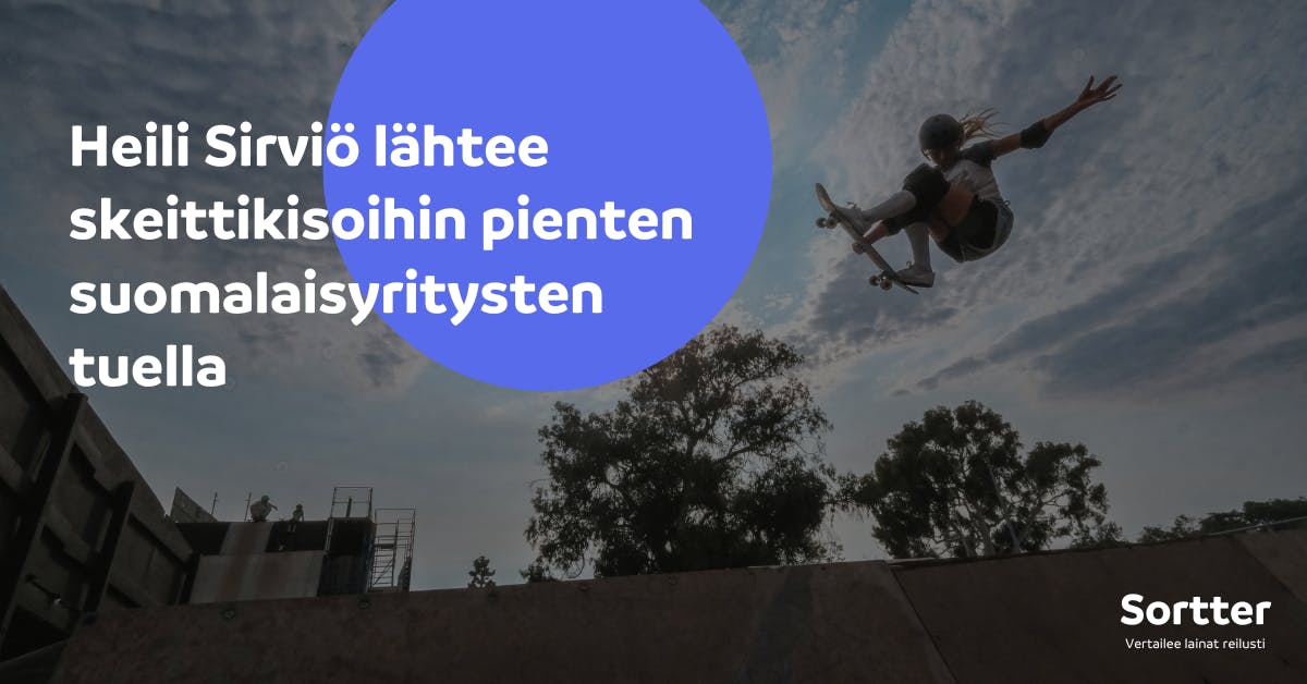 Heili Sirviö lähtee skeittikisoihin pienten suomalaisyritysten tuella