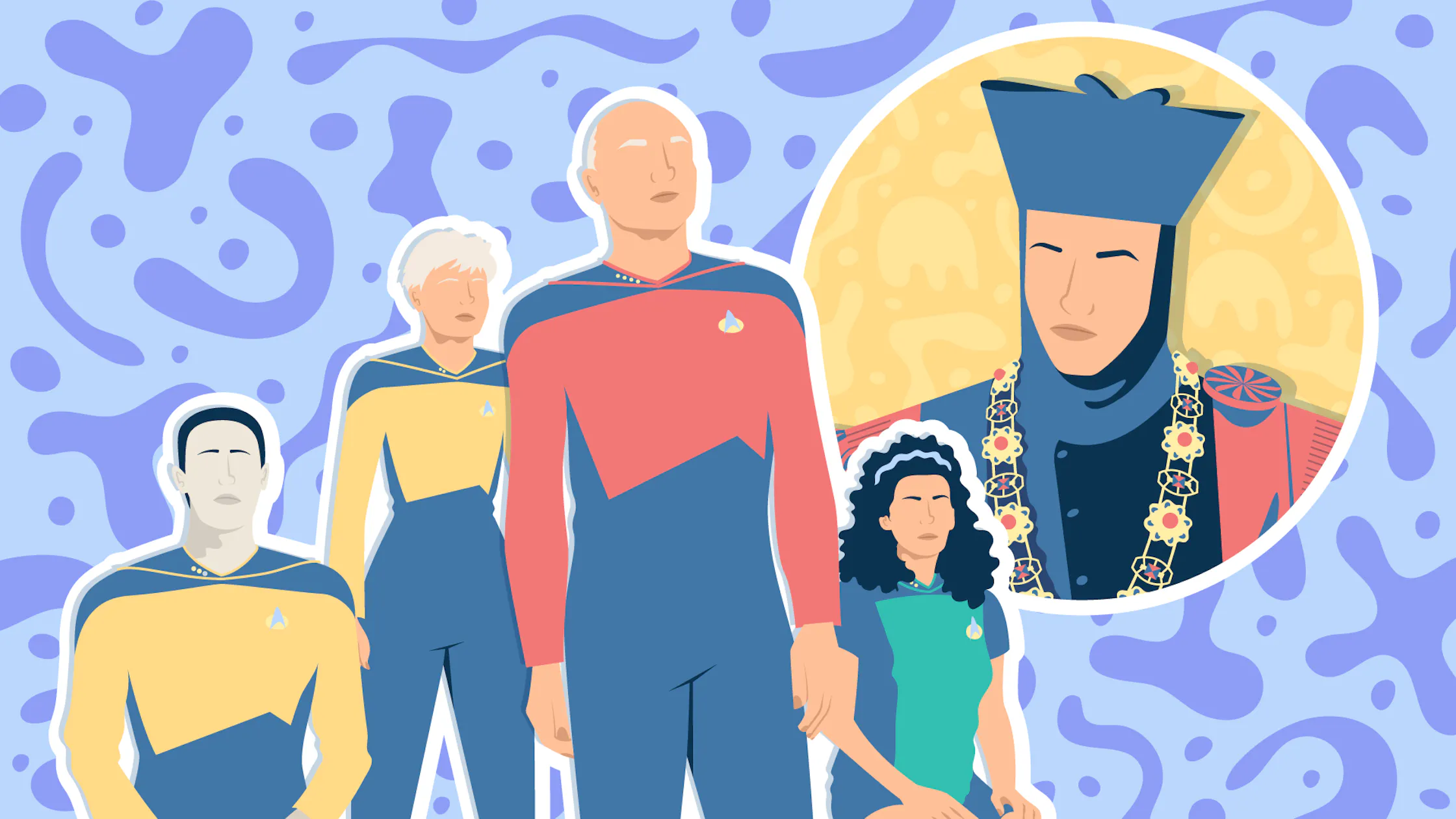 Q and the Enterprise Crew
