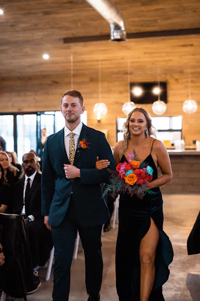 Bryce & Brooklynn | Vibrant Teal and Pink Winter Wedding