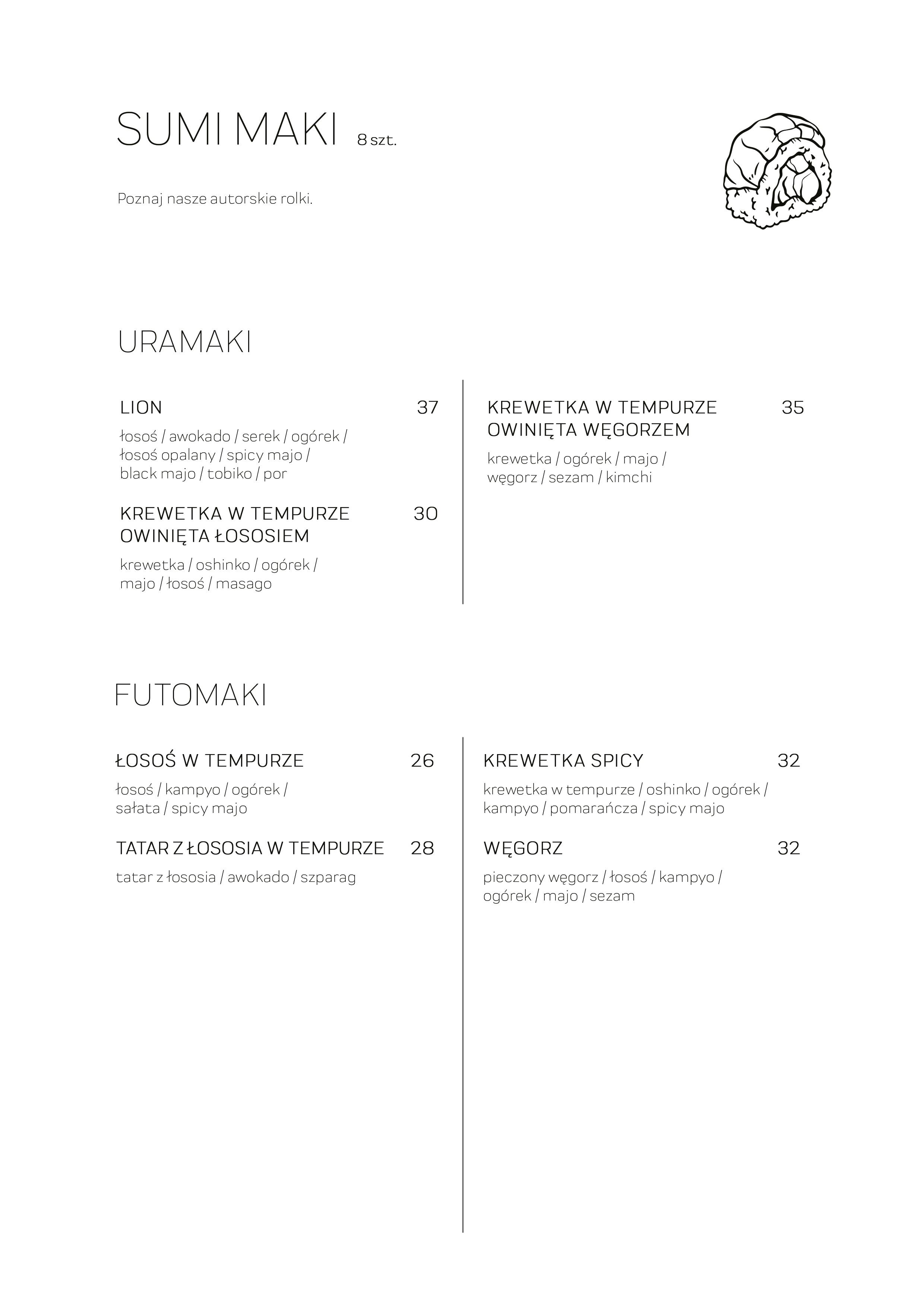 Menu | Sumi Sushi