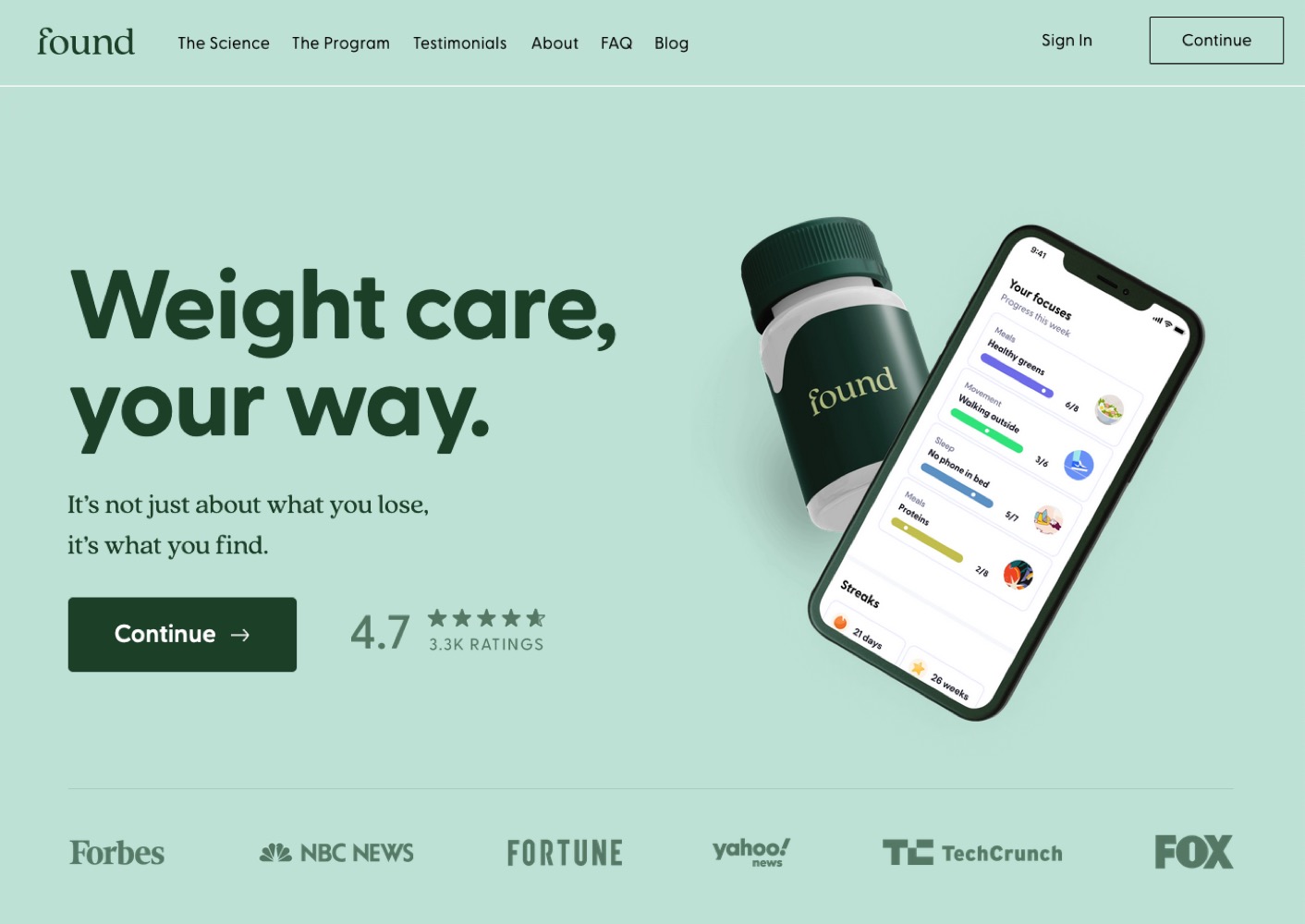 Weight Care Partnership with Found | Sunnyside