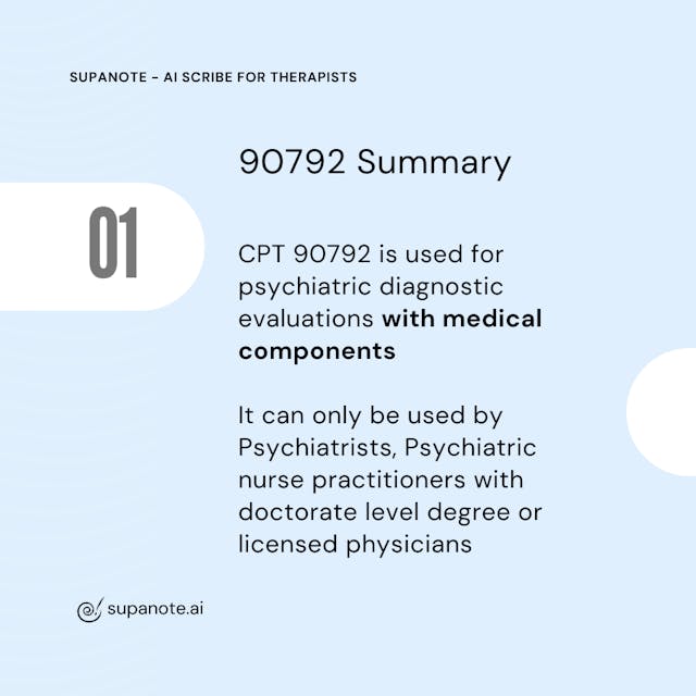 Psychiatric Diagnostic Evaluation: CPT Code 90792