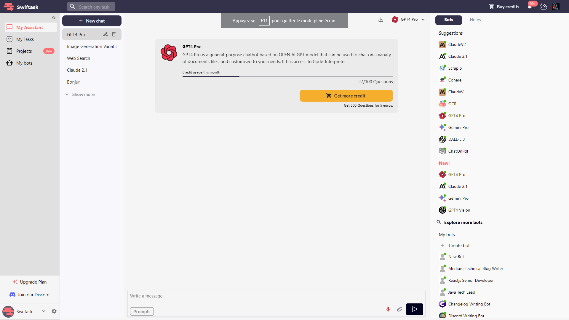 Access GPT Pro Multimodal AI on Swiftask