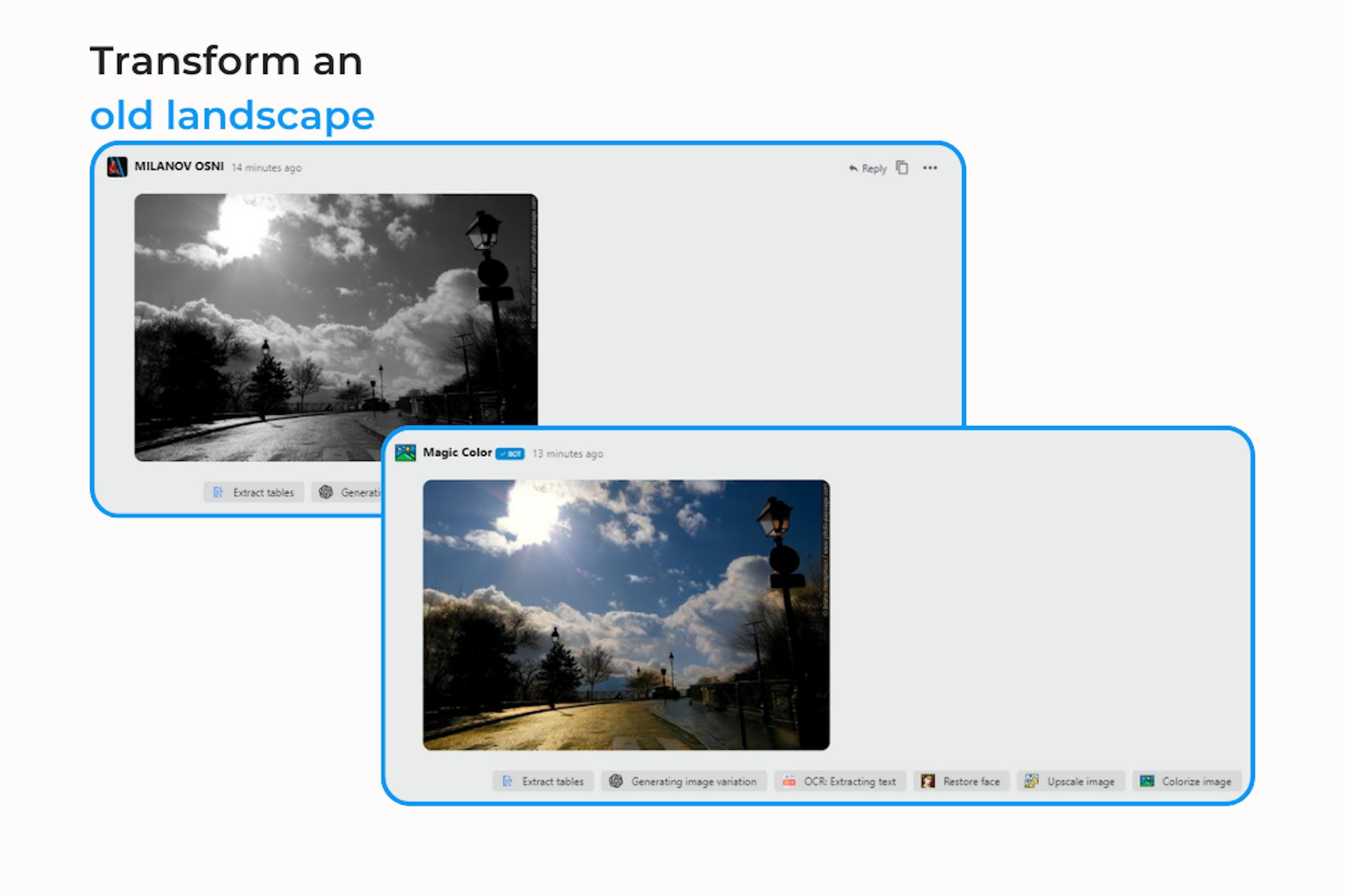 Colorize a photo online with Magic Color