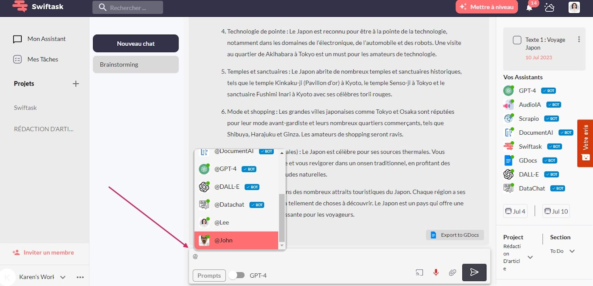 Work together effectively with Swiftask