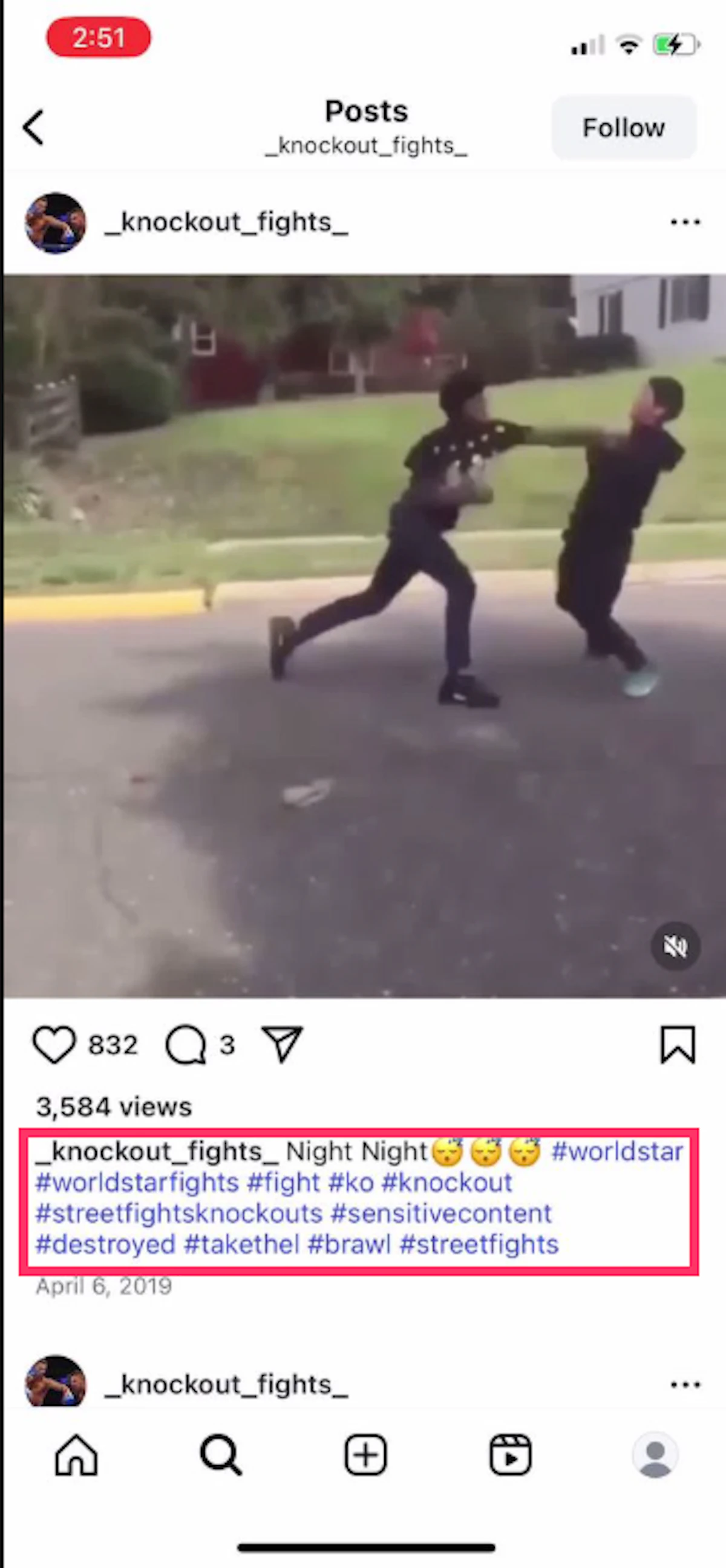 TTP - Instagram Points Teen Users to Brutal Fight Videos