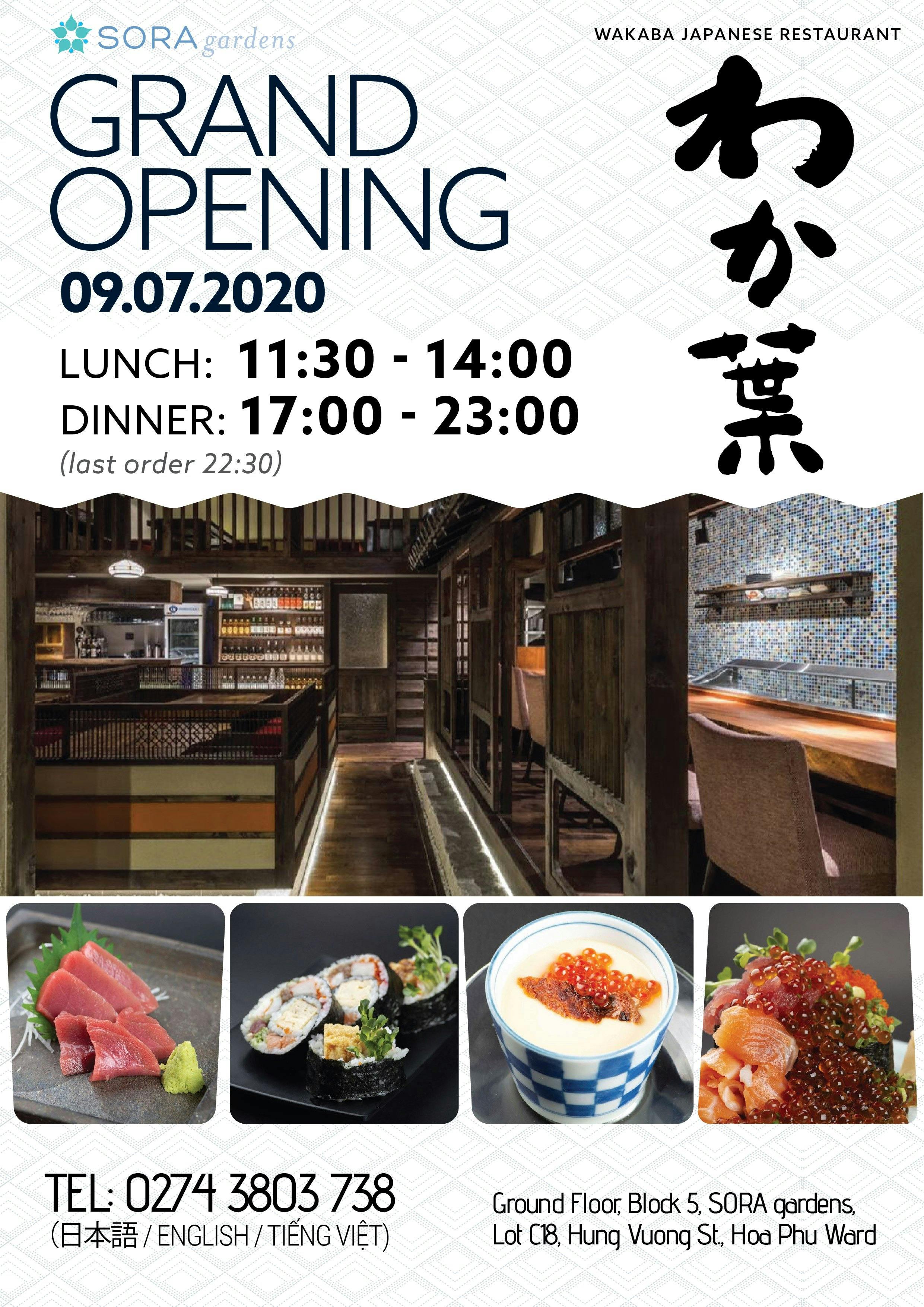 GRAND OPENING THE FIRST WAKABA RESTAURANT IN BINH DUONG | TOKYU Garden ...