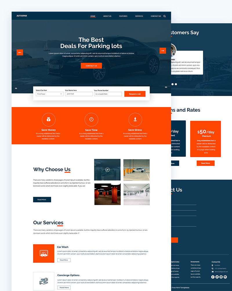 Autospar – Parking Website Template | Collect beautiful themes now!