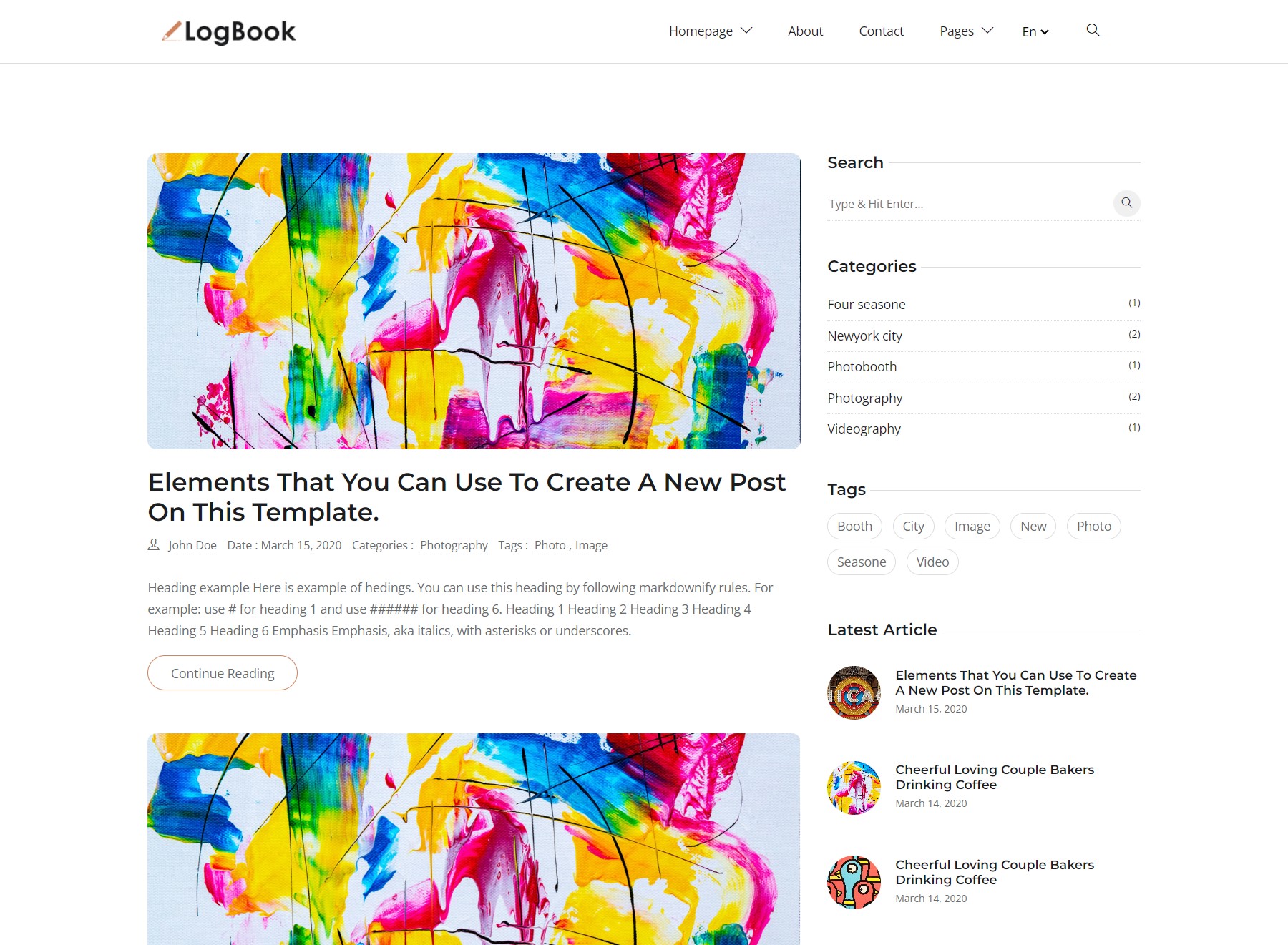 Logbook - Blog Template | Collect beautiful themes now!