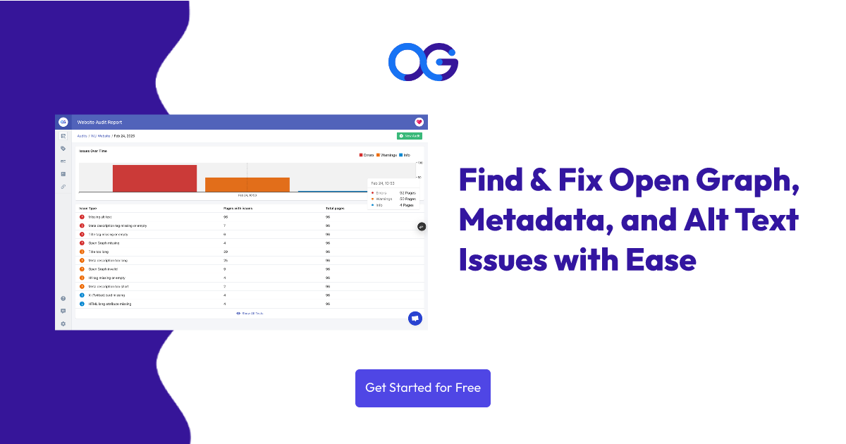 🔍 Free Website Audit: Fix Open Graph, Metadata & Alt Text Issues | OpenGraph.xyz - OpenGraph