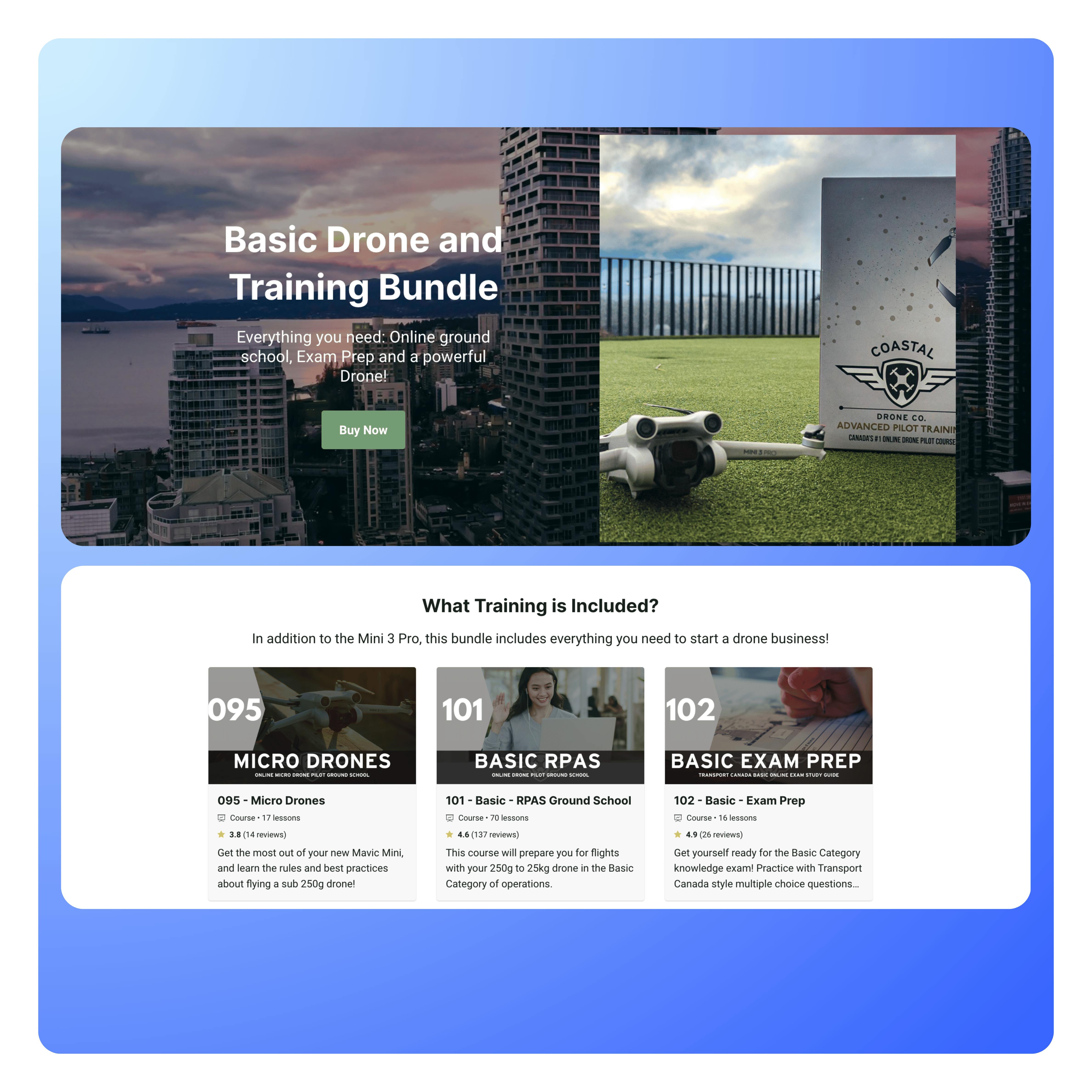 Coastal drone review store