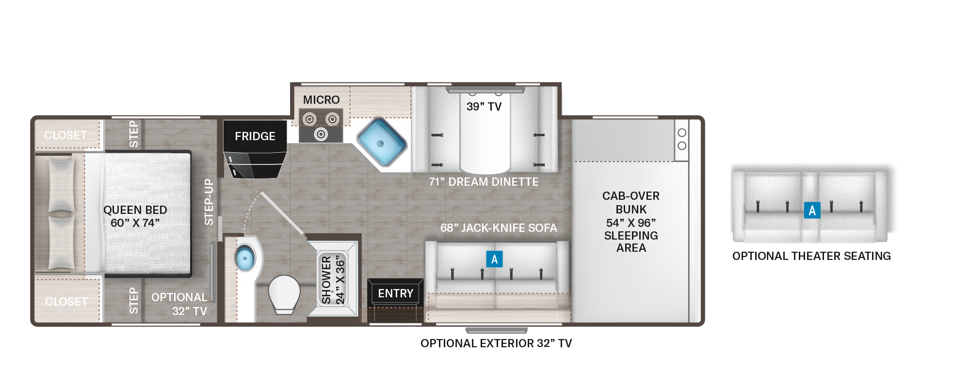 Chateau Class C Motorhomes - 28Z Floorplan - Thor Motor Coach