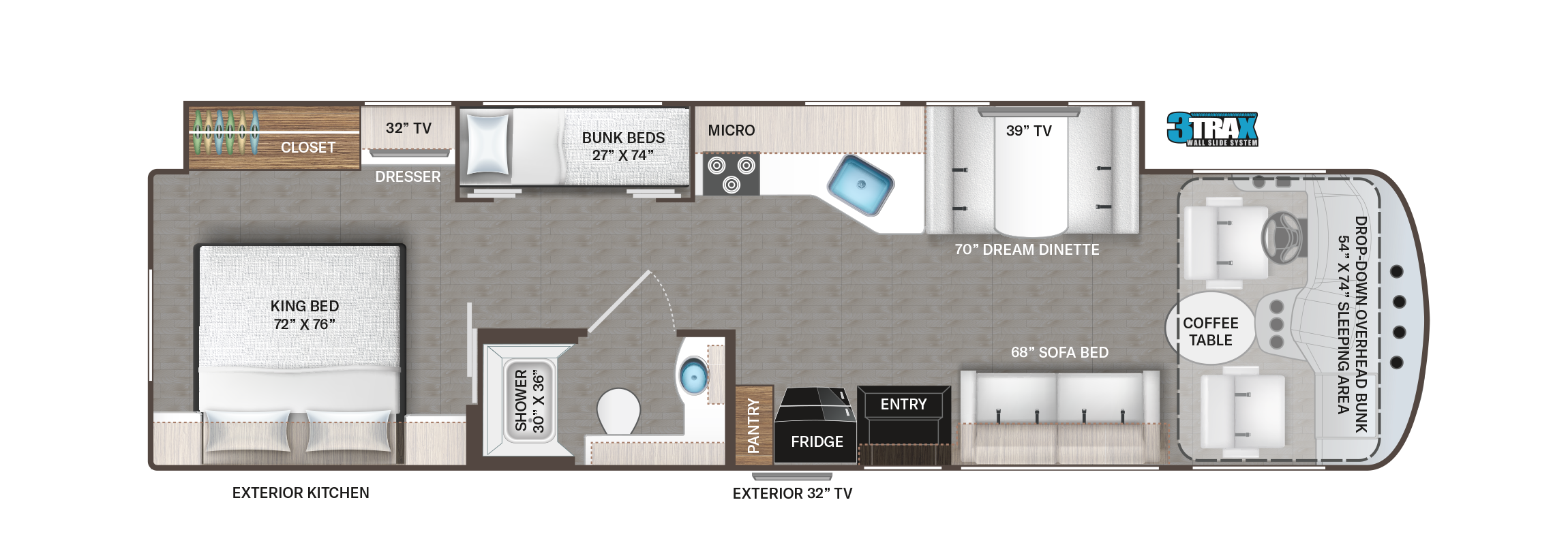 Windsport Class A Motorhomes - 34J Floorplan - Thor Motor Coach