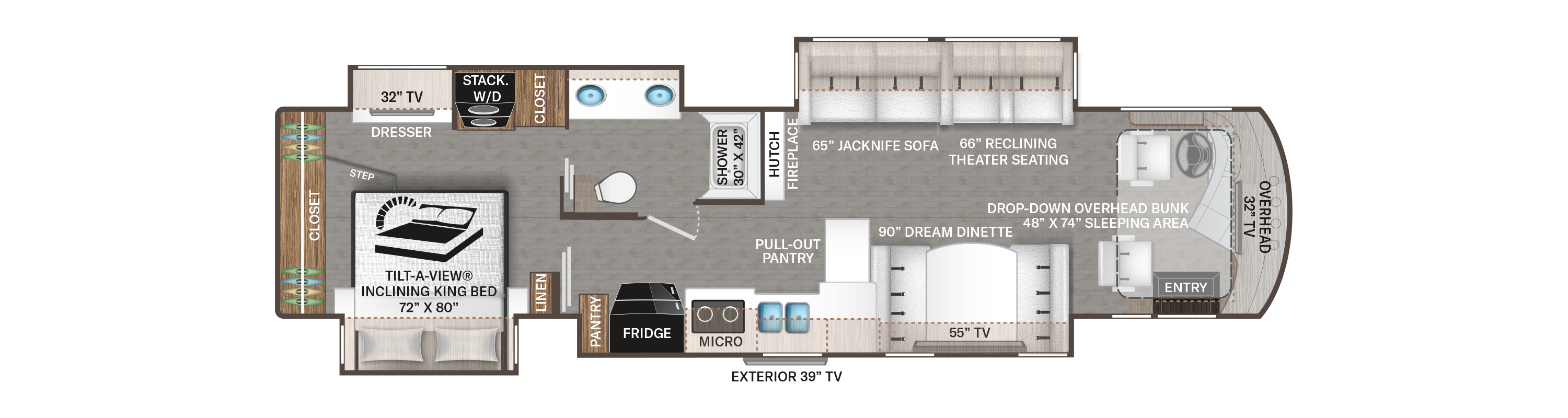 Venetian Class A Motorhomes - L40 Floorplan - Thor Motor Coach