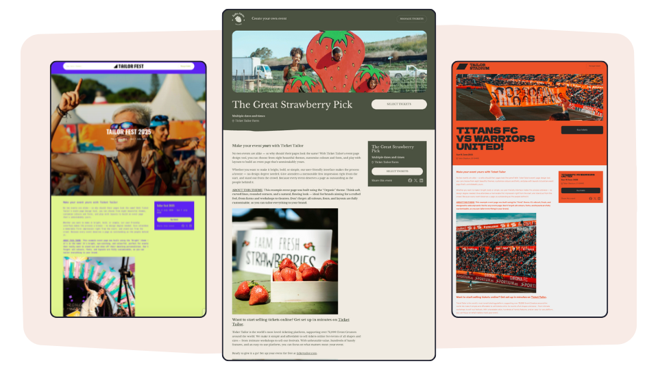 8 Inspiring event page themes | Design your Ticket Tailor Box office ...